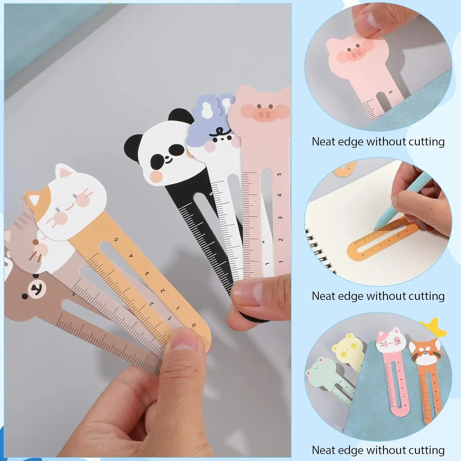 50pcs Cute Cartoon Bookmark Ruler – Duvera