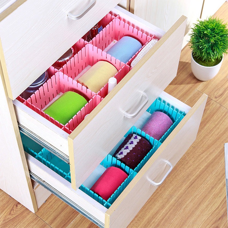 Adjustable & Interlocking Plastic Closet Drawer Dividers Organizers ...