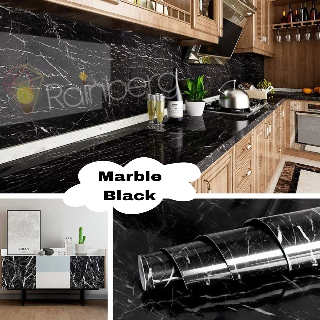 Black Marble Wall Sticker Sheet - – Duvera