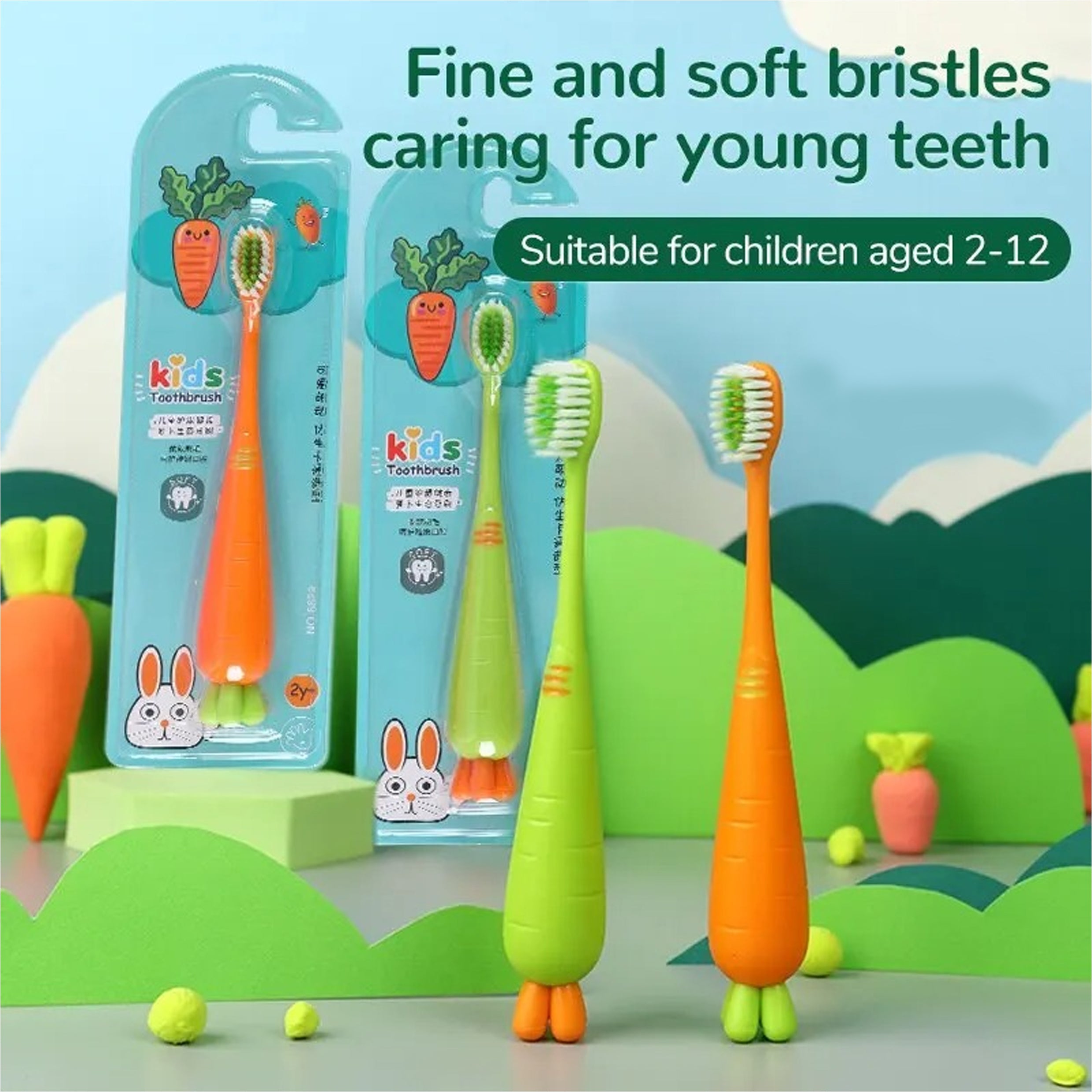 Cute Carrot Shape Kids Toothbrush – Duvera